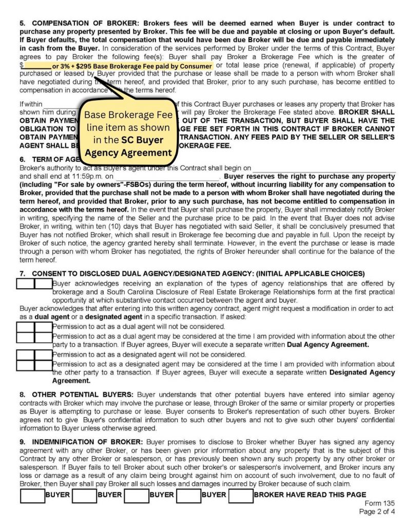 SC Buyer Agency Agreement Example | ERA Live Moore Real Estate